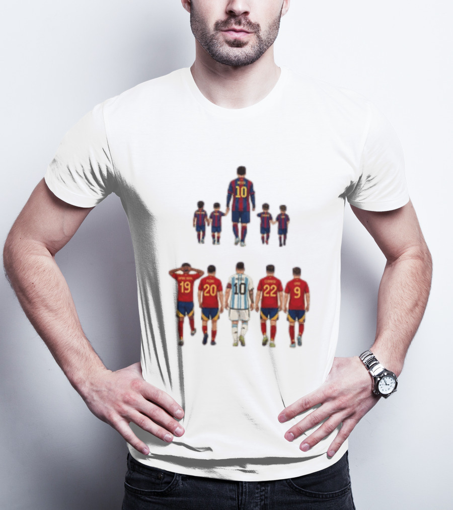 Lionel Messi With Lamine Yamal Pedri Gavi Football Legends T-Shirt