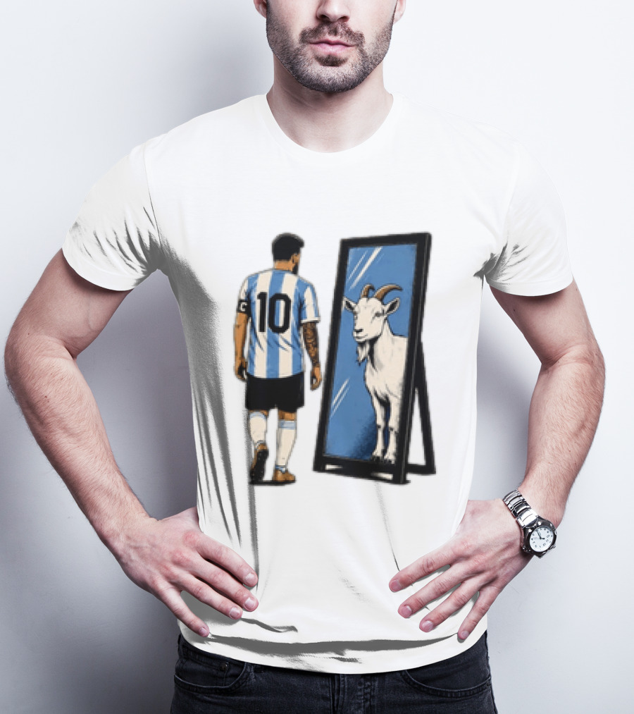 Messi Argentina 10 Reflecting GOAT Mirror Soccer T-Shirt