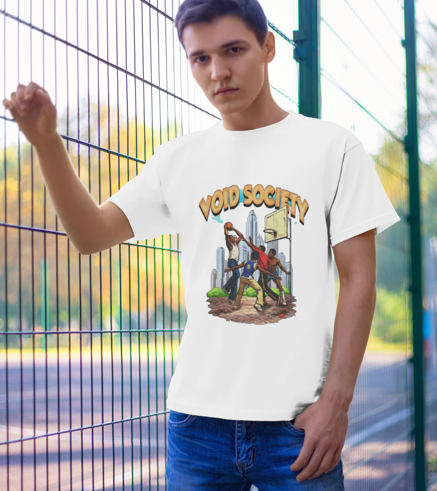 Void Society Urban Basketball Action Cityscape Players T-Shirt
