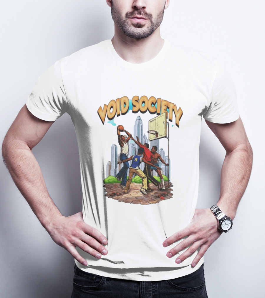 Void Society Urban Basketball Action Cityscape Players T-Shirt