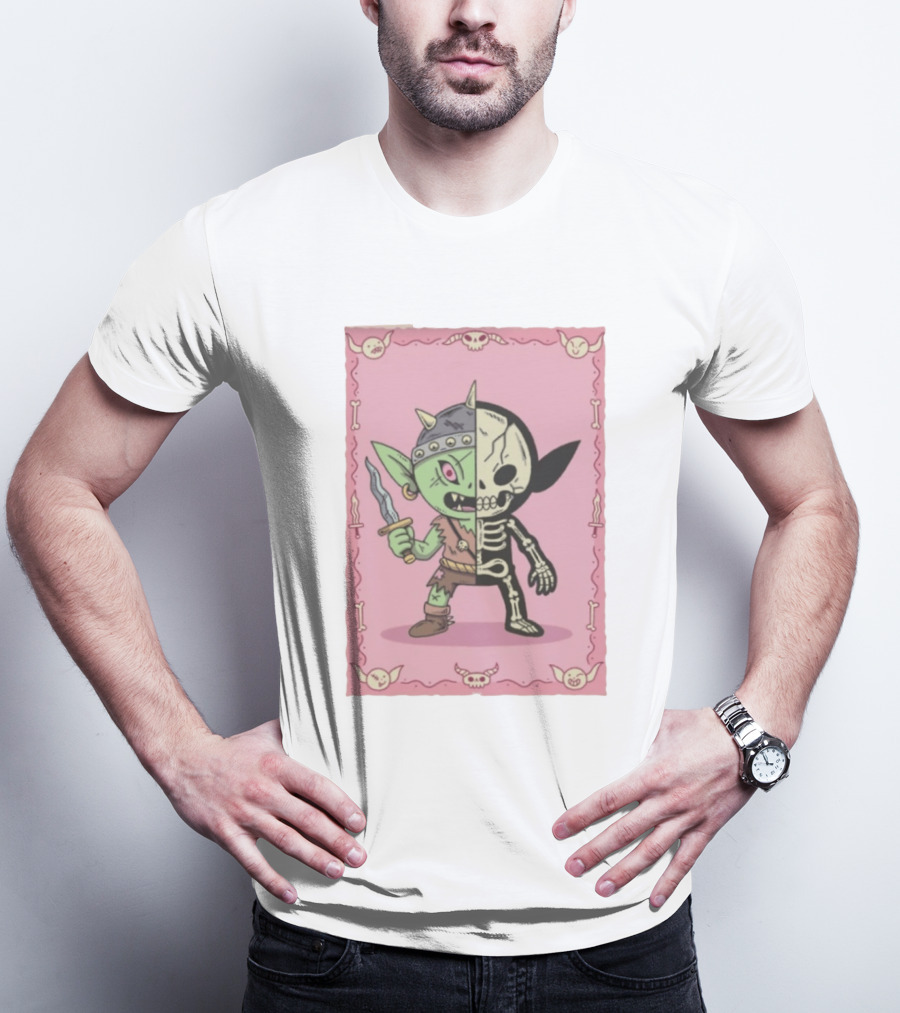 X Ray Goblin Skeleton Fantasy Creature With Dagger T-Shirt