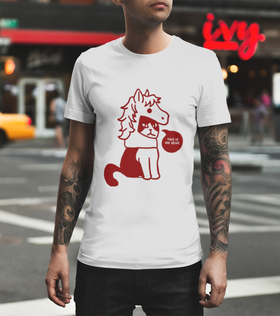 Year Of The Horse 2026 Chinese Lunar New Year Zodiac Cat T-Shirt