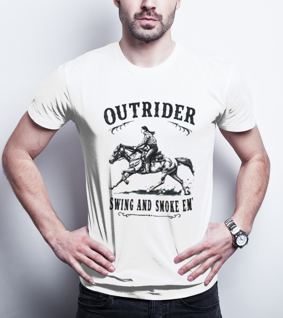 Outrider Swing And Smoke Em Cowgirl Horseback Riding Adventure T-Shirt