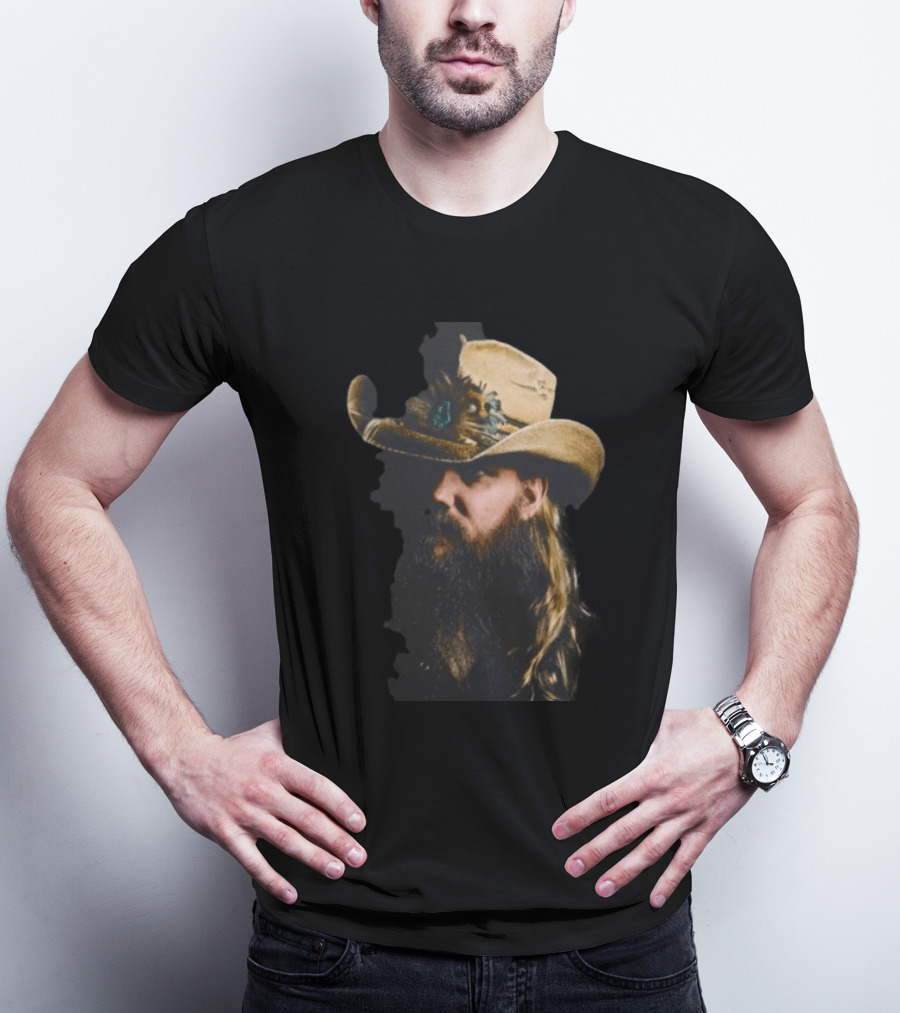 Chris Stapleton Cowboy Hat Portrait Country Music T-Shirt