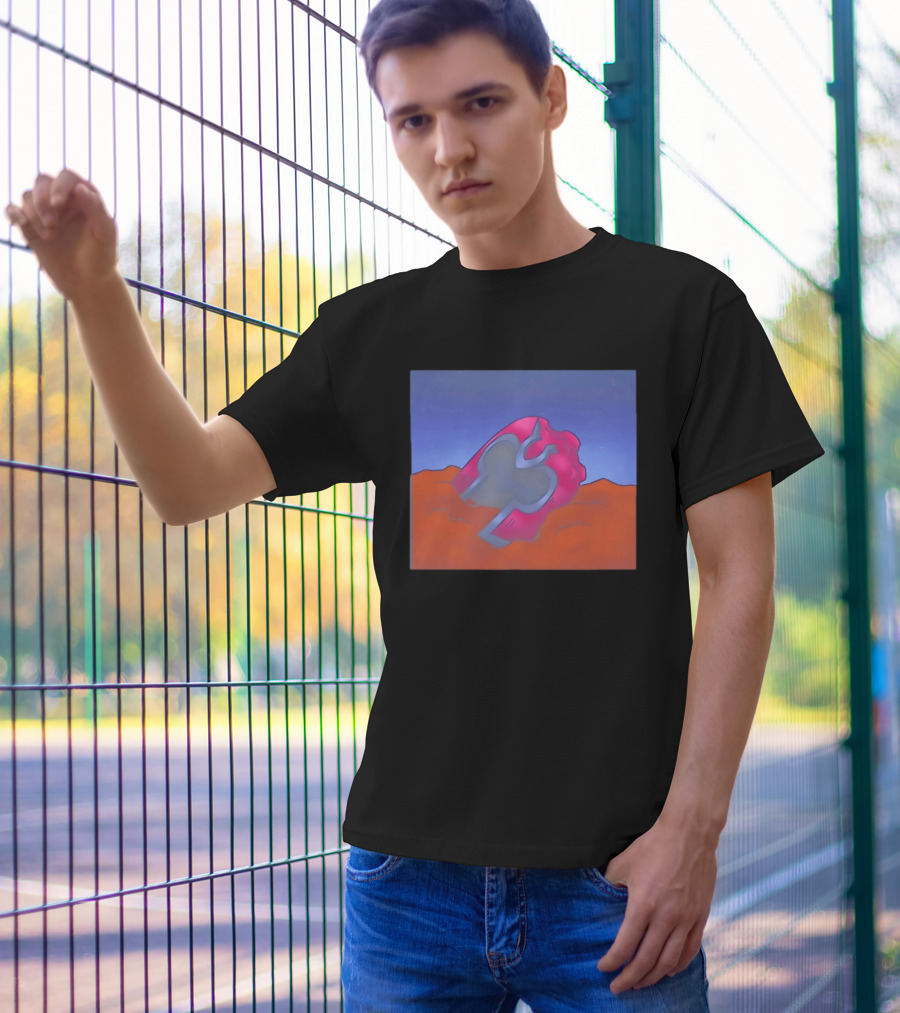 Devil Card Sinners To The Saint With Red Heart Symbol In Sand T-Shirt