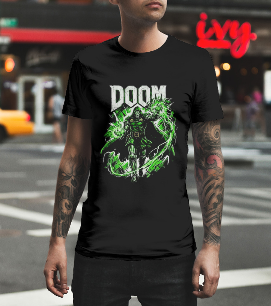 Doctor Doom Lightning Villain Power Display T-Shirt