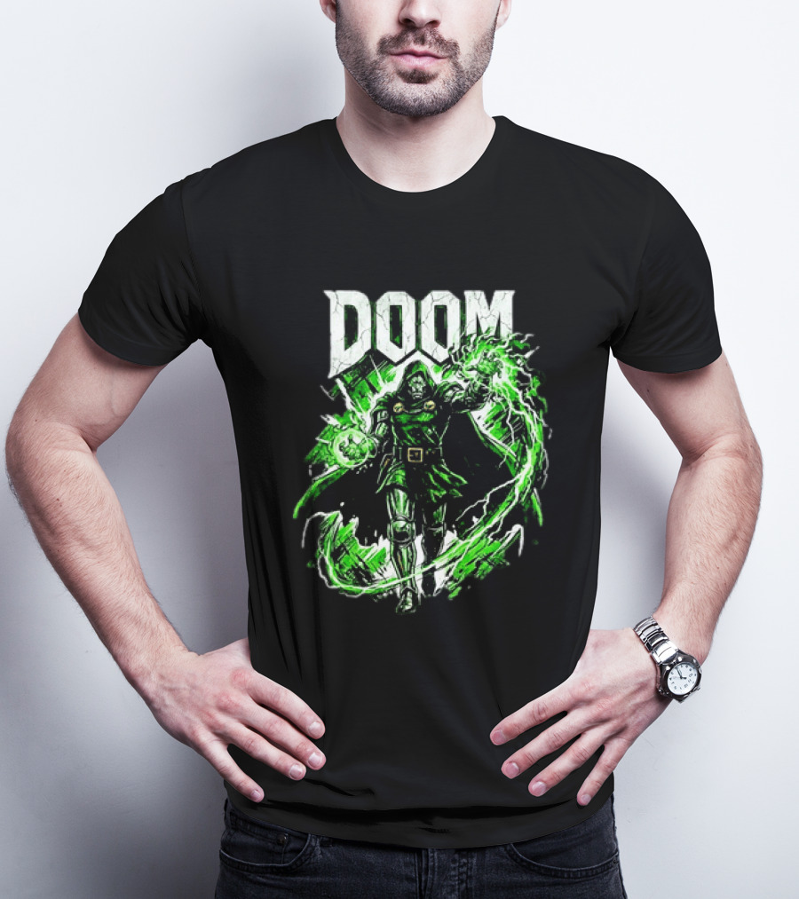 Doctor Doom Lightning Villain Power Display T-Shirt