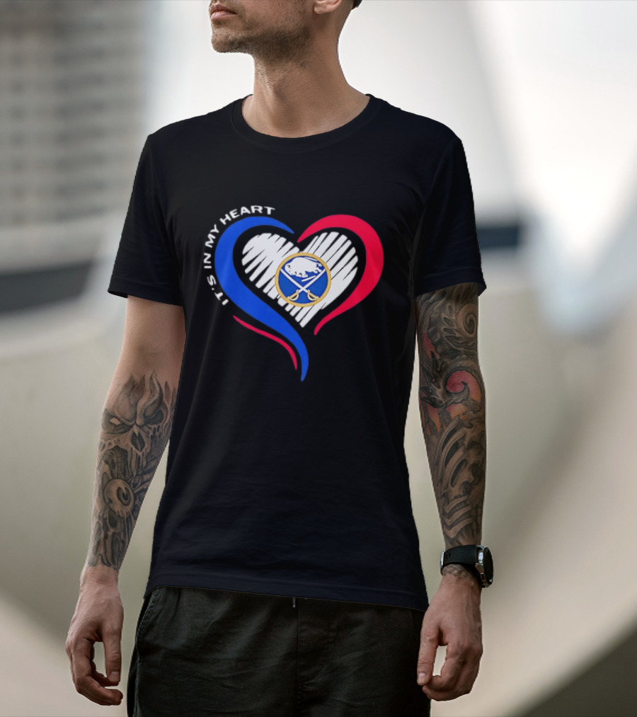 Buffalo Sabres It's In My Heart Blue And Red Heart Shape T-Shirt