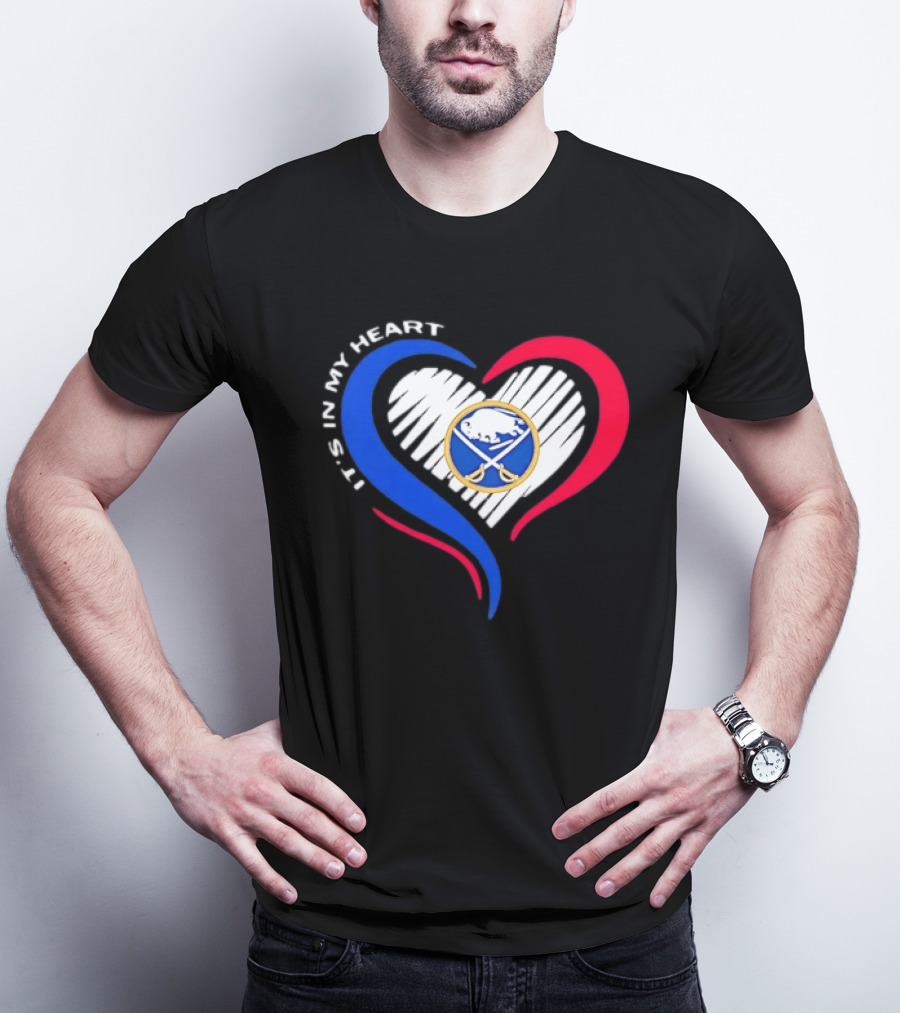 Buffalo Sabres It's In My Heart Blue And Red Heart Shape T-Shirt