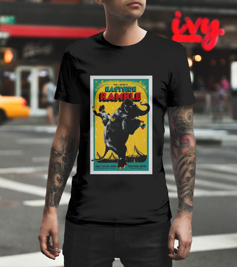 Will Hoge Eastside Ramble Nashville TN July 24 25 2026 Elephant Circus Eastside Bowl T-Shirt