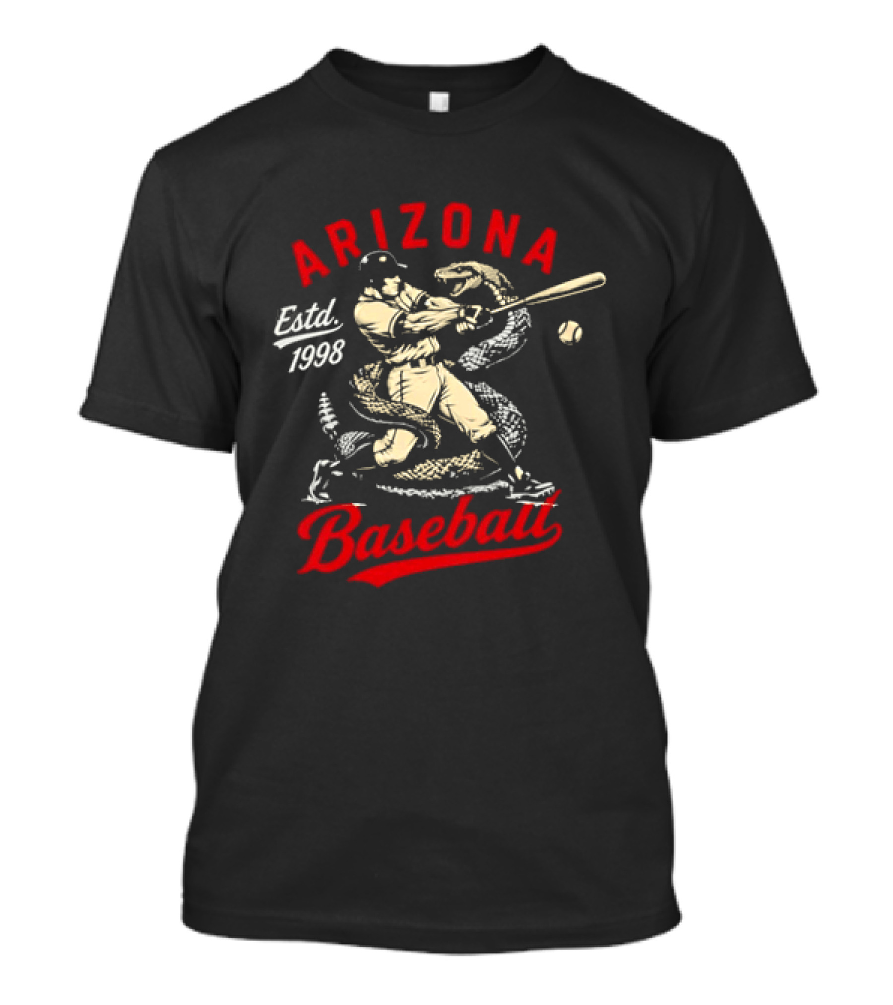 Estd 1998 Arizona Baseball Batting Player With Snake T-Shirt