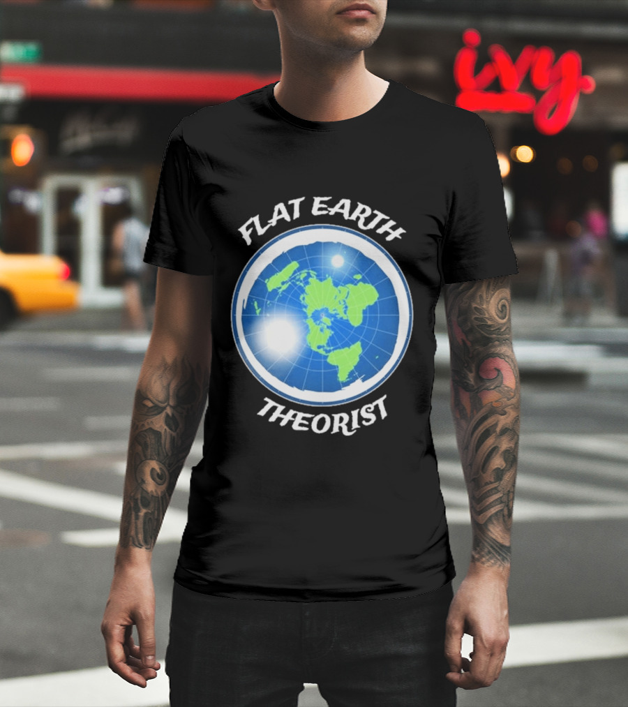 Flat Earth Theorist Ice Wall Map T-Shirt