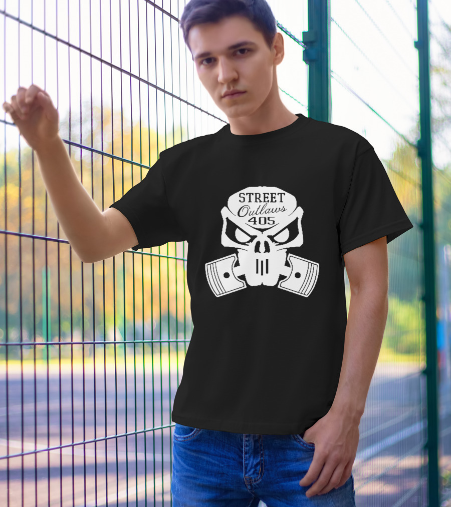 Street Outlaws 405 Skull Piston Racing Motorsports T-Shirt