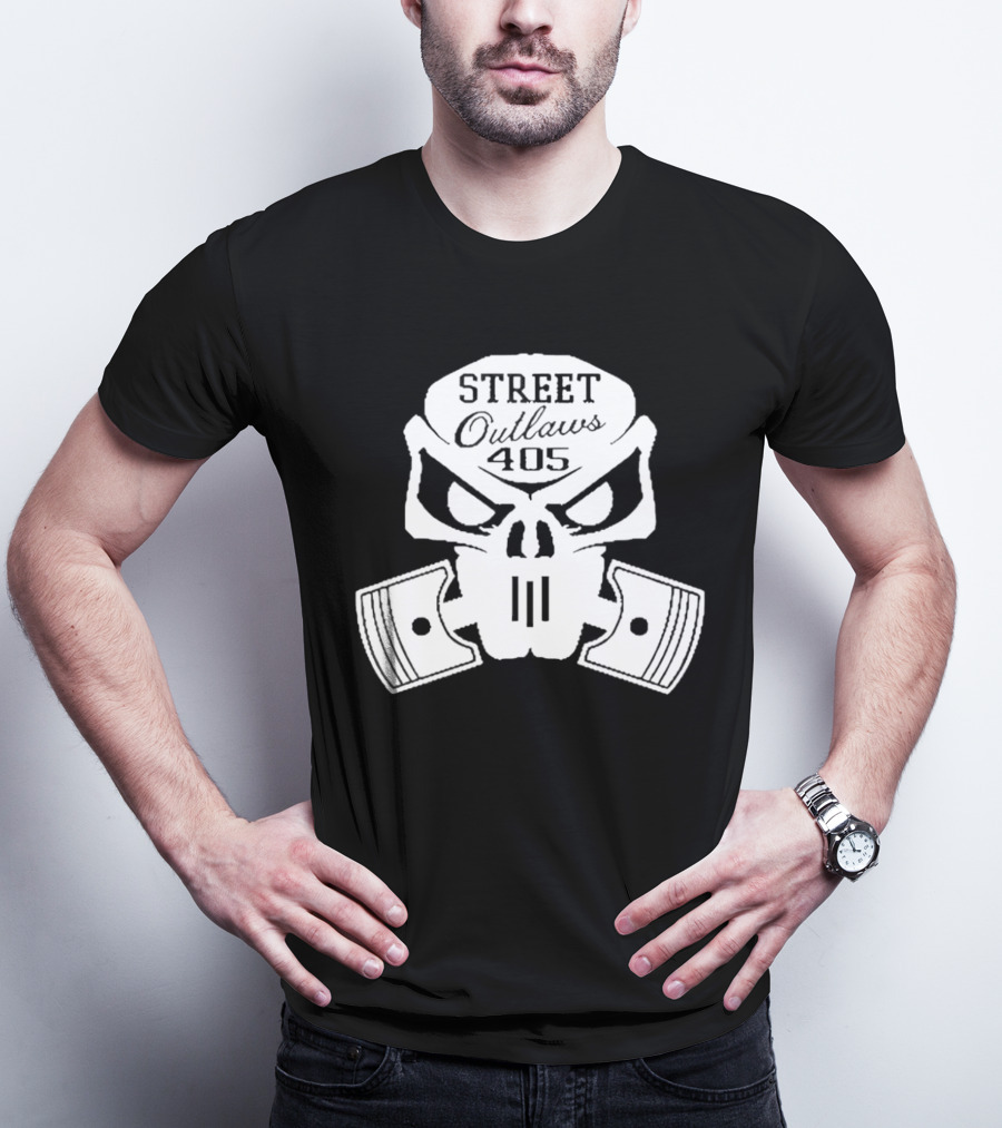 Street Outlaws 405 Skull Piston Racing Motorsports T-Shirt