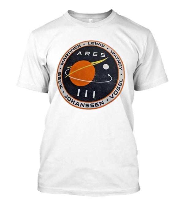 Ares III Mission Crew Patch Martinez Lewis Watney Beck Johanssen Vogel T-Shirt
