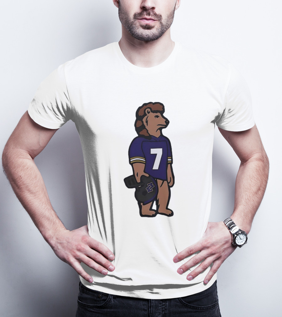 Baltimore Ravens Morgan Wallen Bear Number 7 Football Team Collaboration T-Shirt