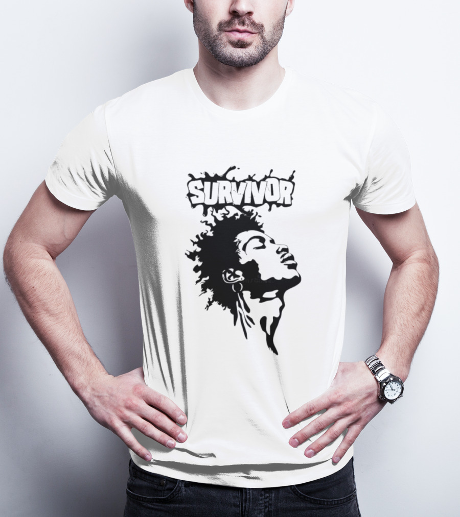 Survivor Black Power Profile Afro T-Shirt