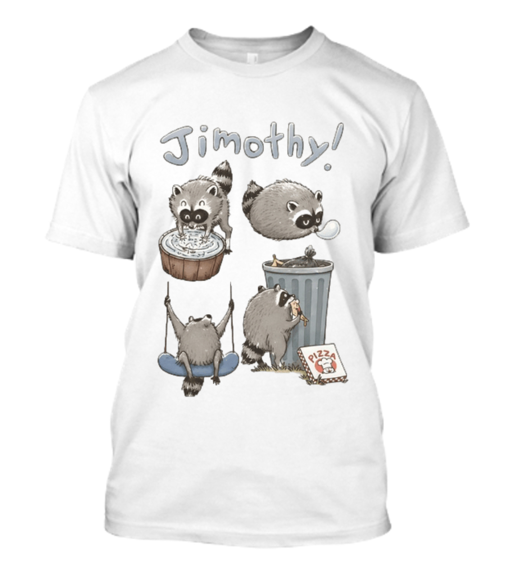 Jimothy Raccoon Pizza Trash Can Animal Lover Seattle Swing T-Shirt
