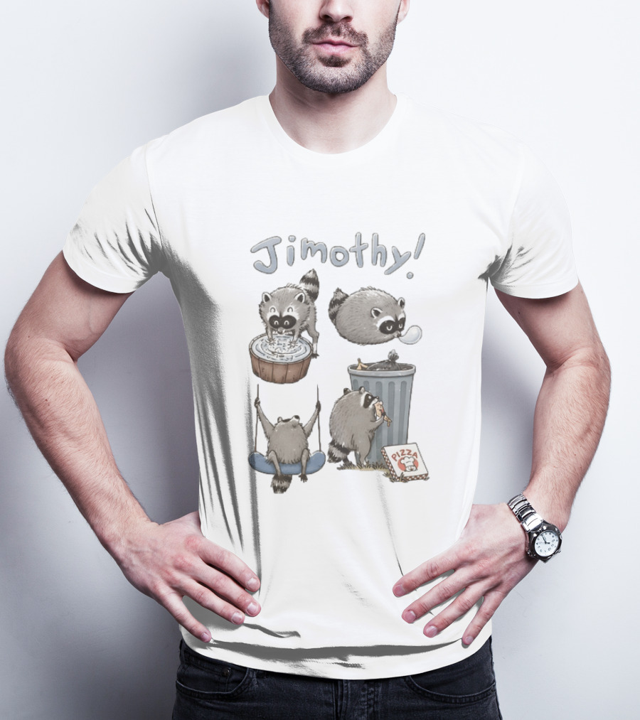 Jimothy Raccoon Pizza Trash Can Animal Lover Seattle Swing T-Shirt