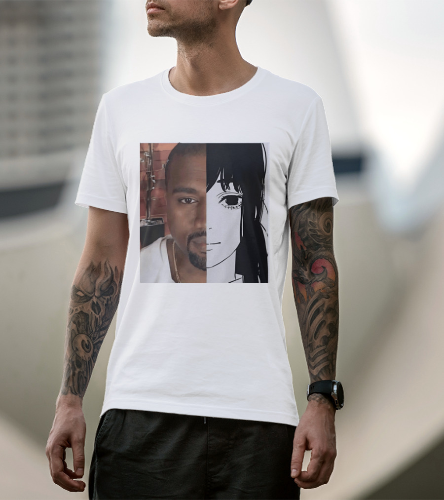 Kanye West Anime Crossover Split Face T-Shirt