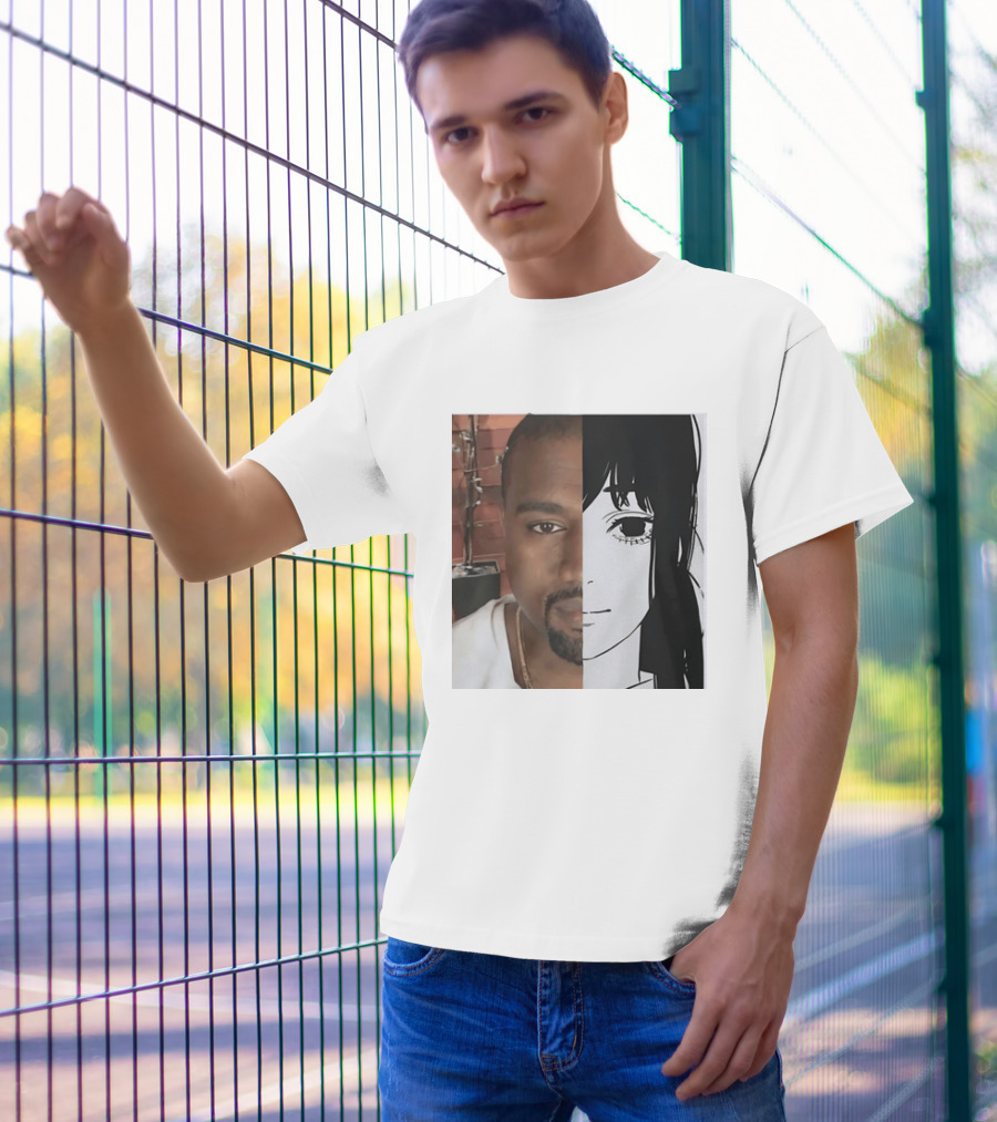 Kanye West Anime Crossover Split Face T-Shirt