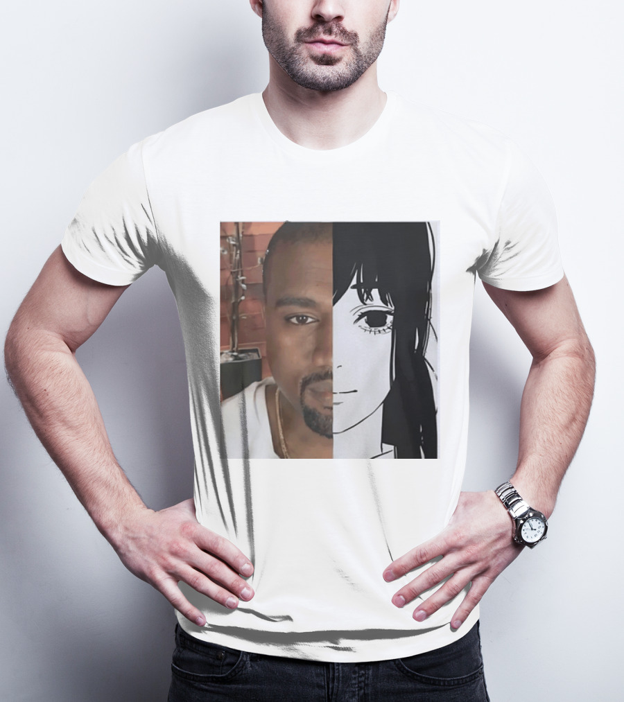 Kanye West Anime Crossover Split Face T-Shirt