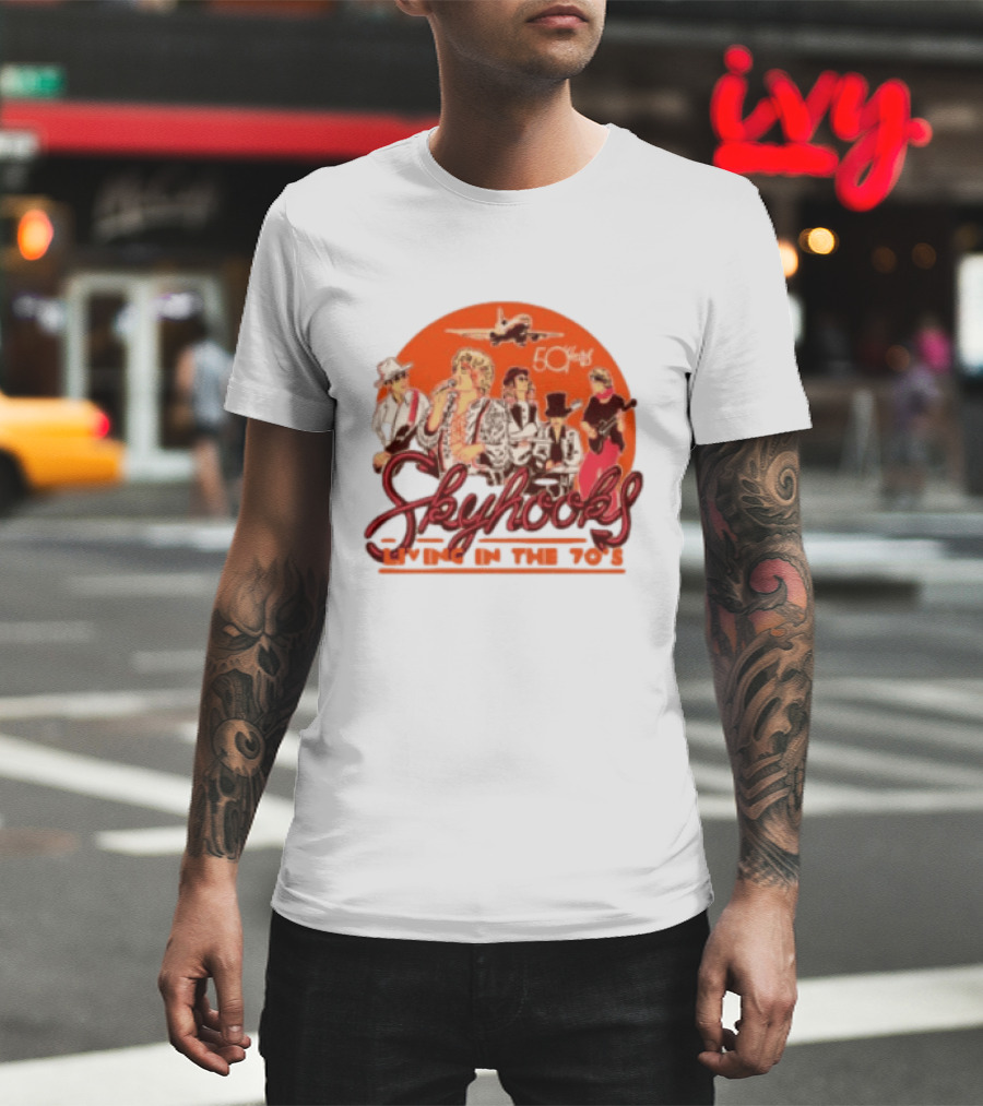 Skyhooks Living In The 70's 50th Anniversary Warner Music Store T-Shirt