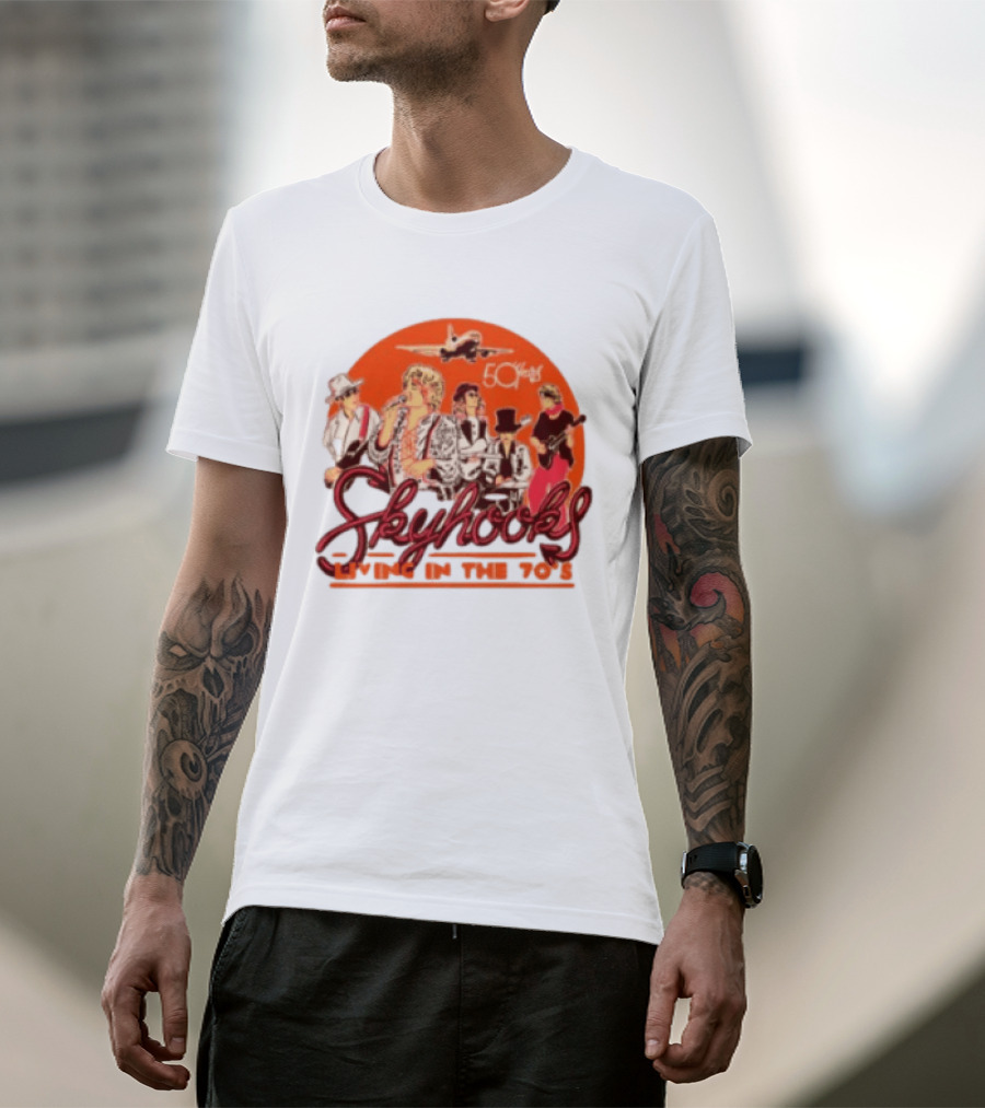 Skyhooks Living In The 70's 50th Anniversary Warner Music Store T-Shirt