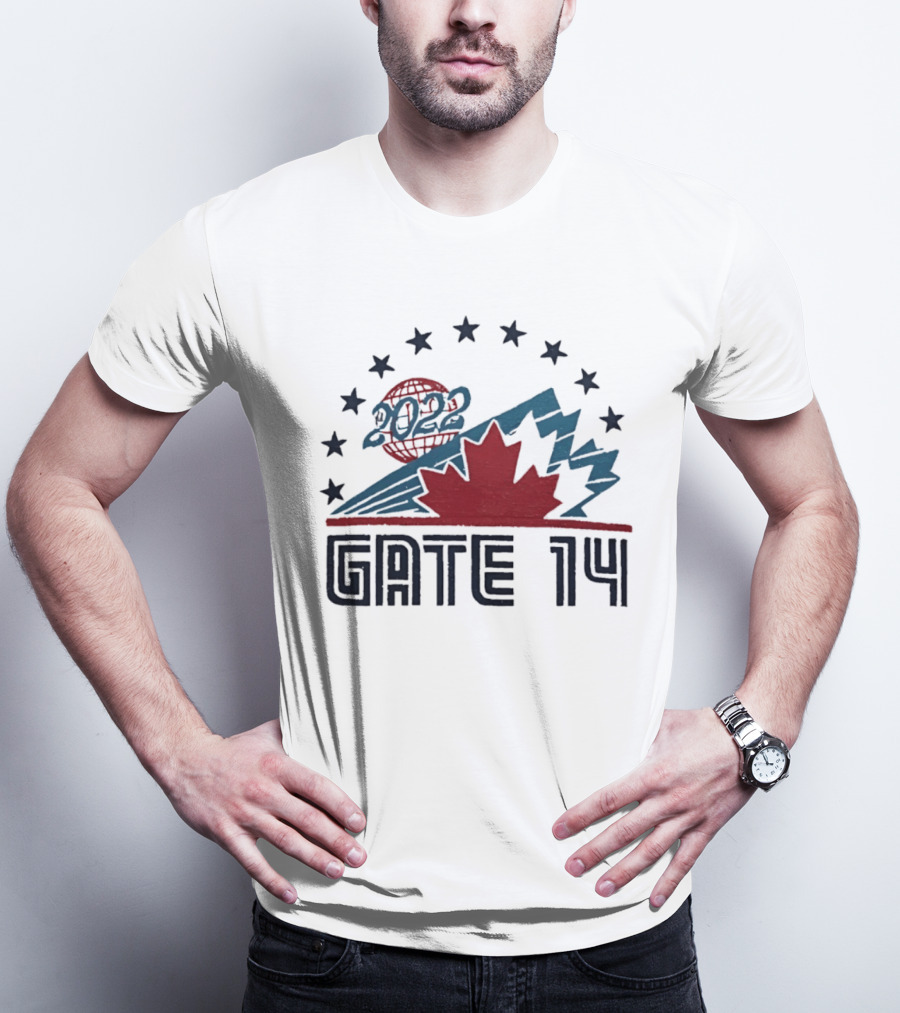 Gate 14 Canada 2022 Star Globe Mountain Maple Leaf T-Shirt
