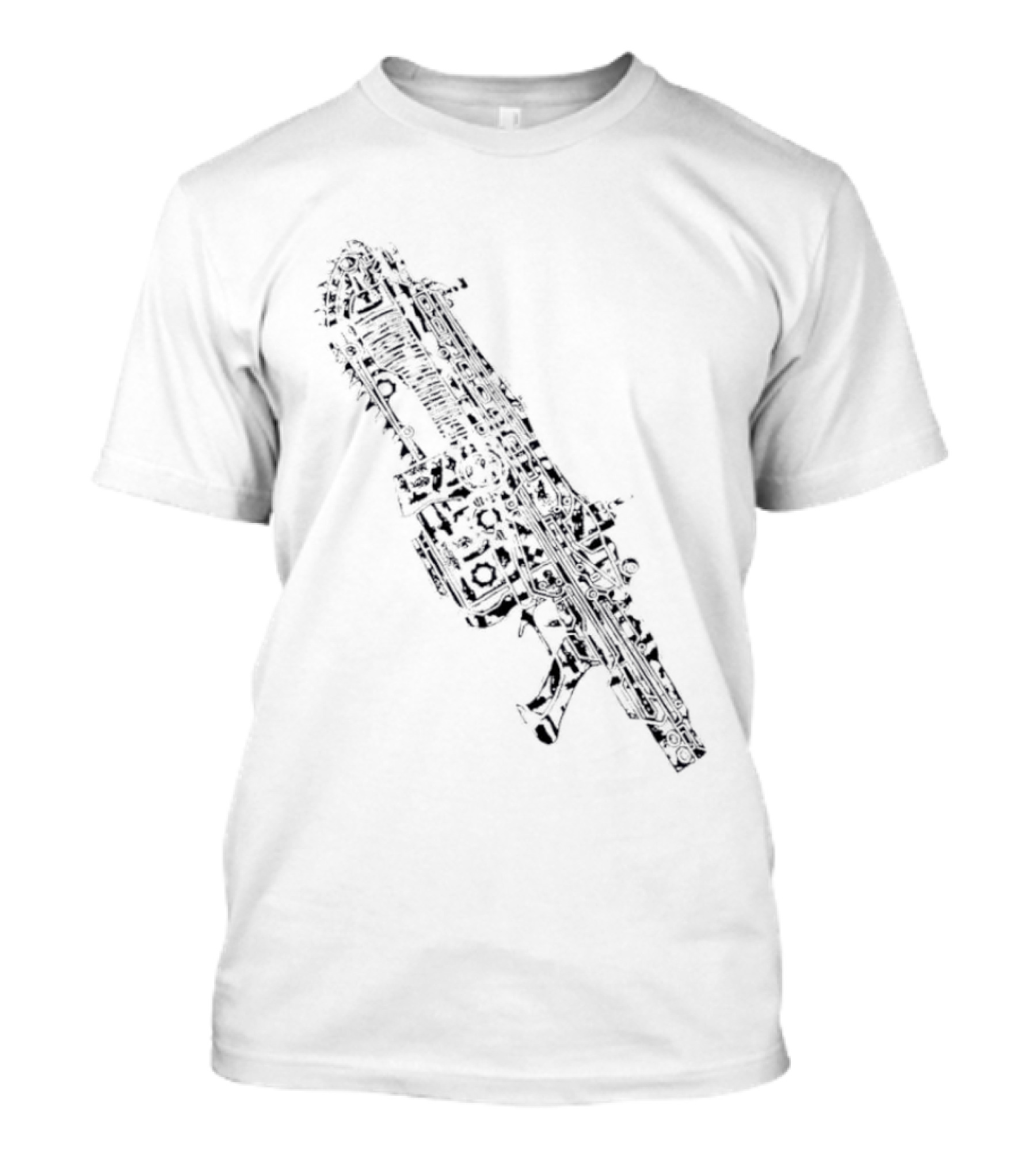 Gears Of War Lancer Assault Rifle Chainsaw Gaming Weapon T-Shirt