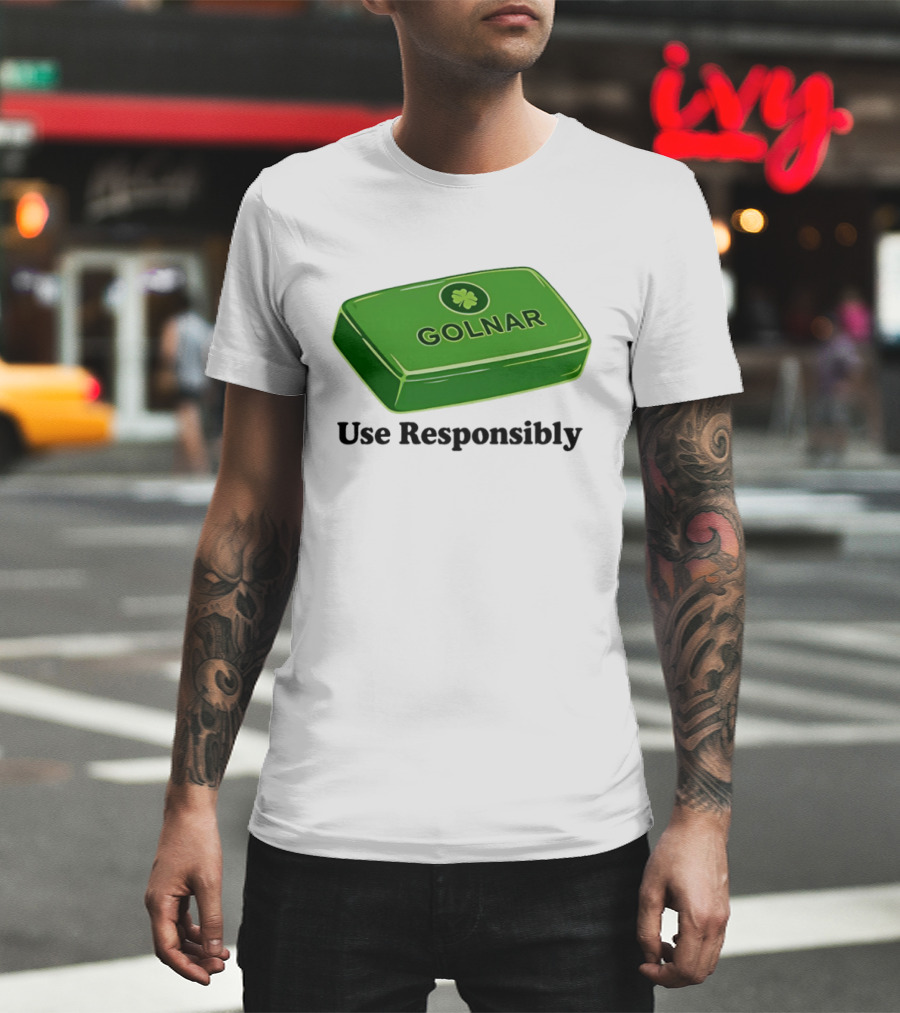 Golnar Green Bar Use Responsibly Shamrock T-Shirt