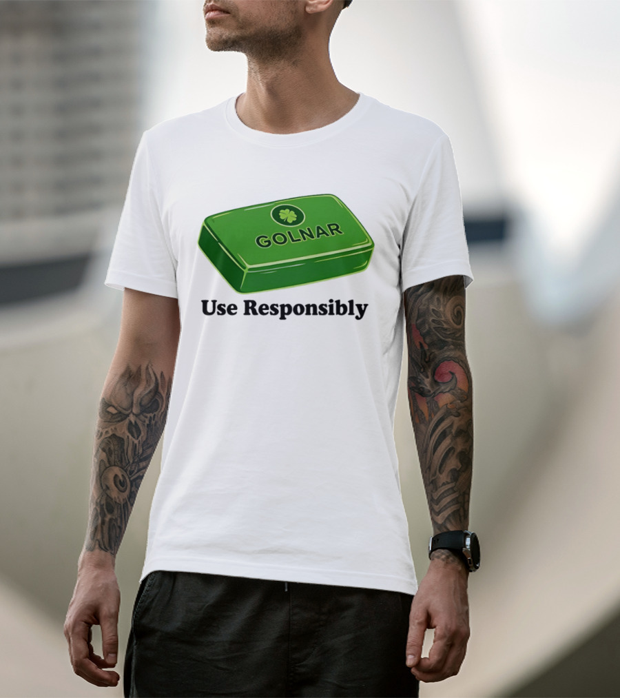 Golnar Green Bar Use Responsibly Shamrock T-Shirt