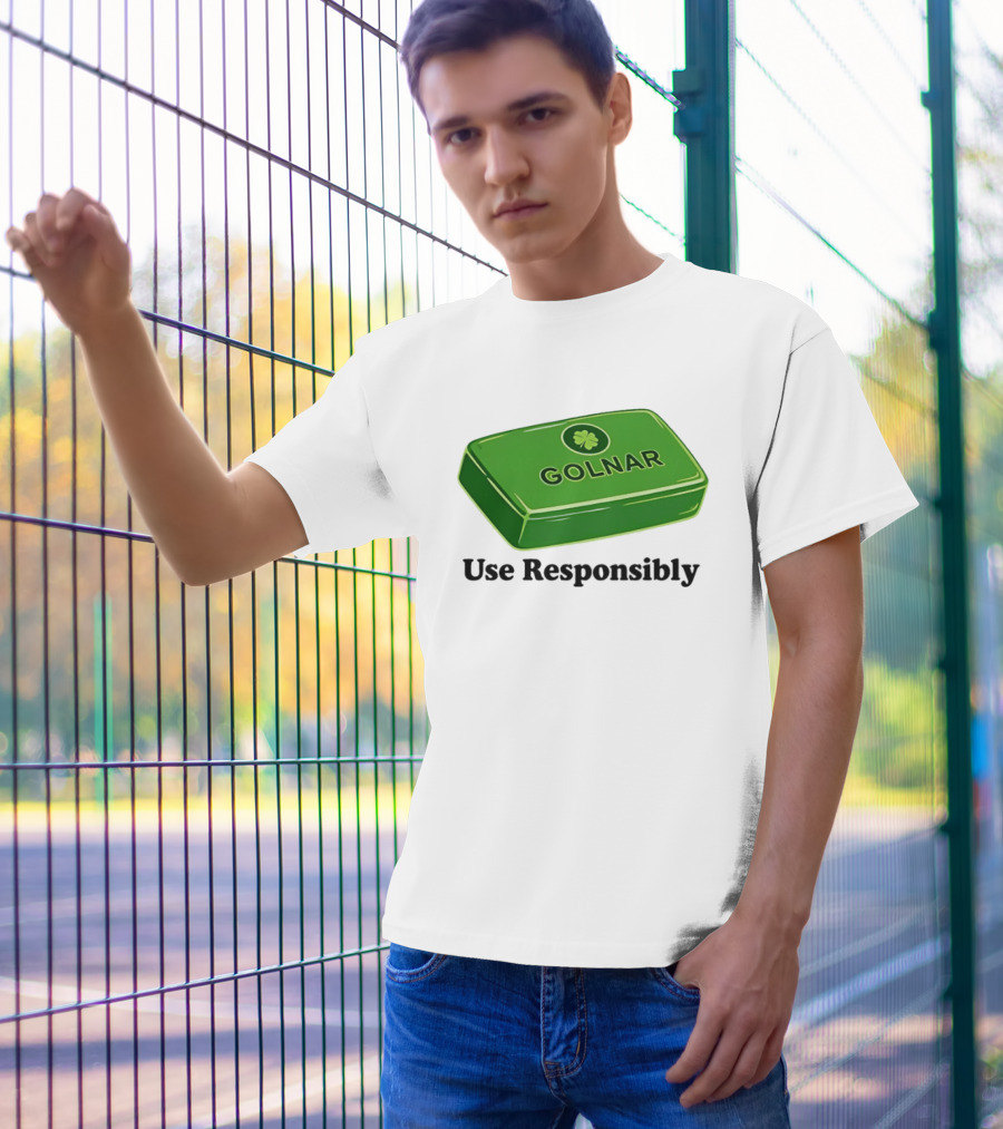 Golnar Green Bar Use Responsibly Shamrock T-Shirt