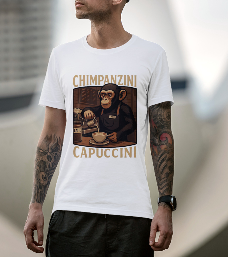 Chimpanzini Capuccini Latte Barista Chimp 'Toni T-Shirt