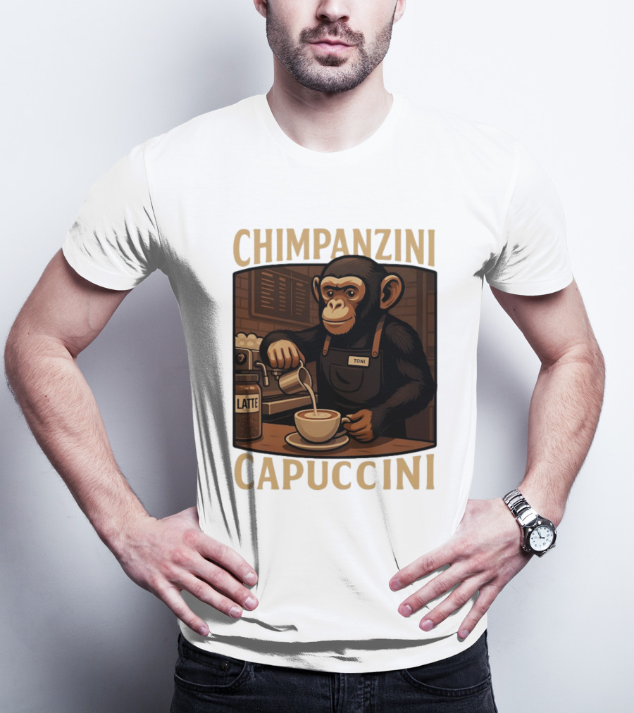 Chimpanzini Capuccini Latte Barista Chimp 'Toni T-Shirt