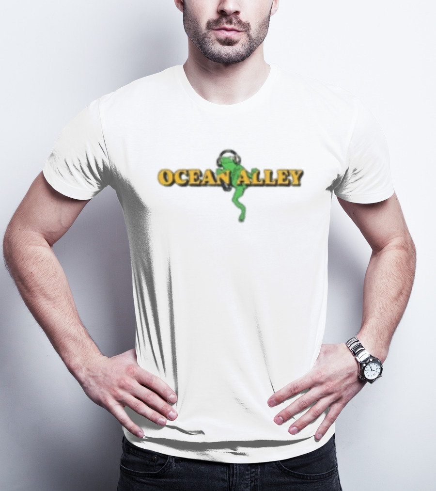 Ocean Alley Frog Headphones Band Longsleeve White T-Shirt
