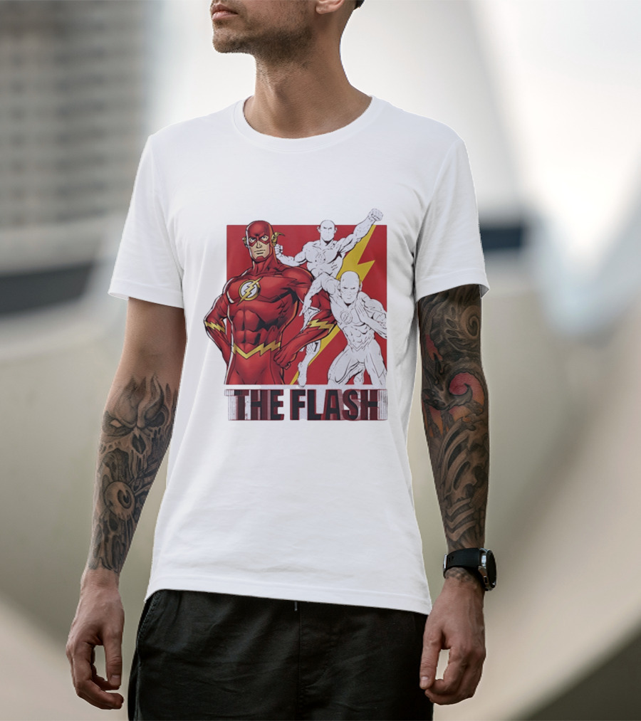 The Flash Scarlet Speedster DC Comics Lightning Bolt Heroic Pose T-Shirt