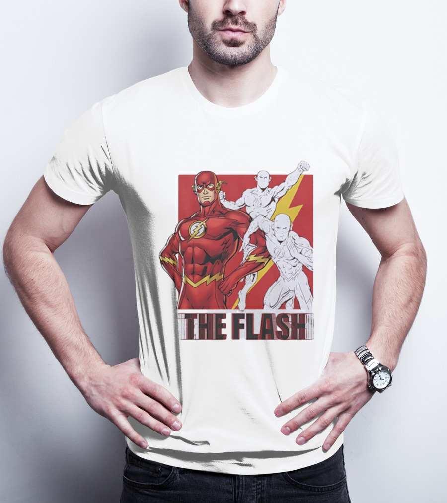 The Flash Scarlet Speedster DC Comics Lightning Bolt Heroic Pose T-Shirt