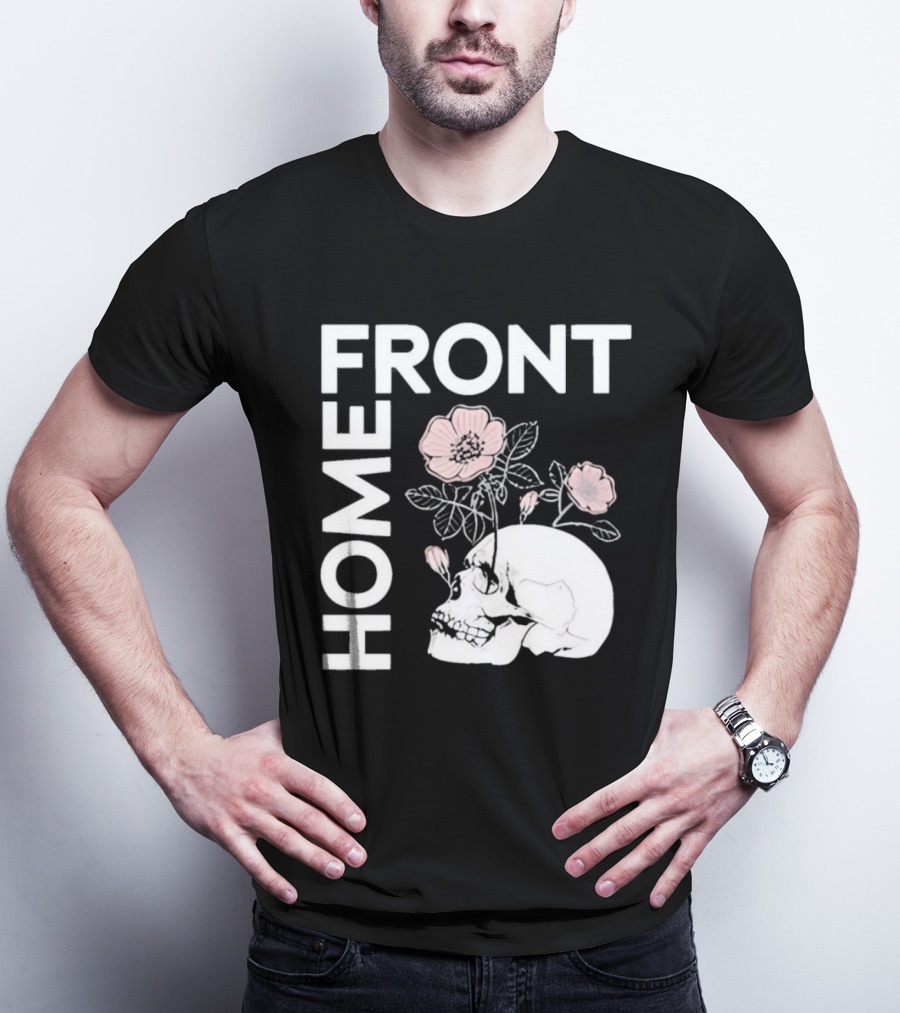 Homefront Skull With Pink Flowers T-Shirt