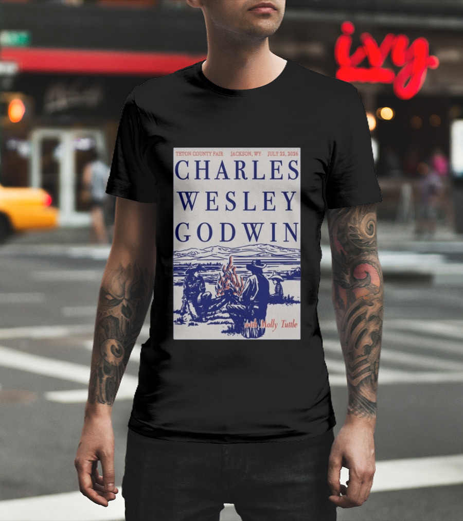 Charles Wesley Godwin Teton County Fair Jackson WY July 22 2026 With Molly Tuttle T-Shirt