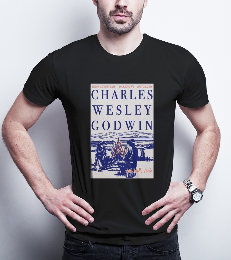 Charles Wesley Godwin Teton County Fair Jackson WY July 22 2026 With Molly Tuttle T-Shirt