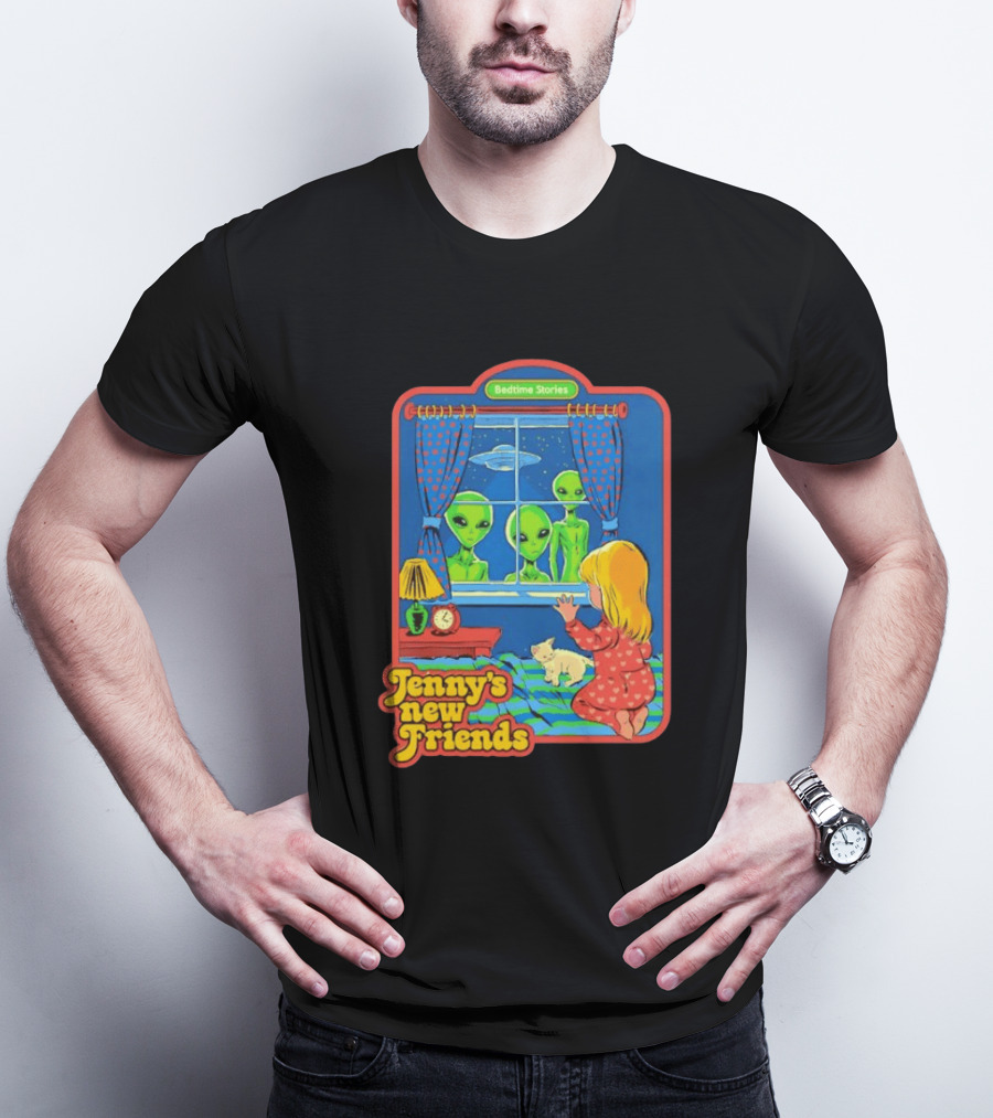 Jenny's New Friends Bedtime Stories Alien Window Scene T-Shirt