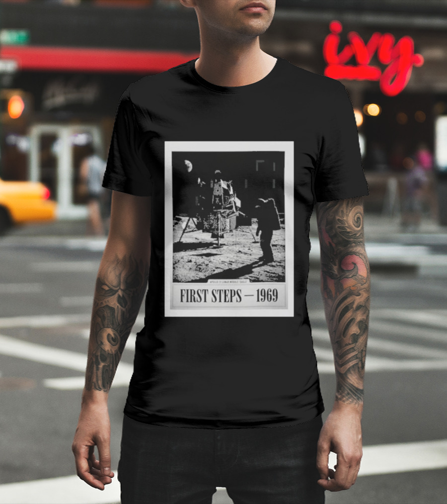 First Steps 1969 Apollo 11 Lunar Module Eagle Moon Landing Astronaut T-Shirt