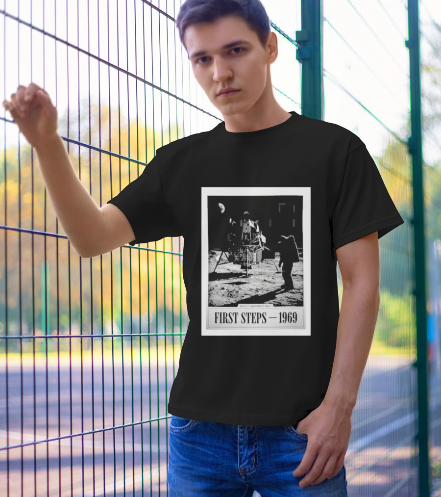 First Steps 1969 Apollo 11 Lunar Module Eagle Moon Landing Astronaut T-Shirt