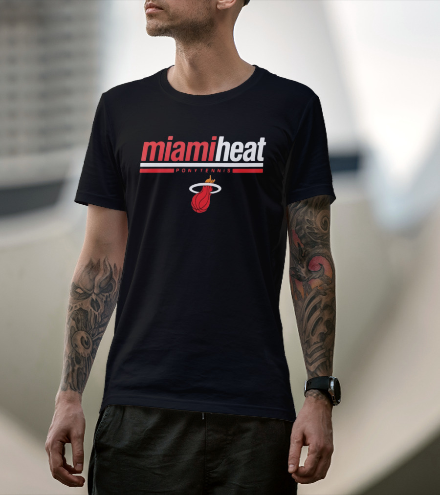 Miami Heat Pony Tennis NBA Basketball T-Shirt