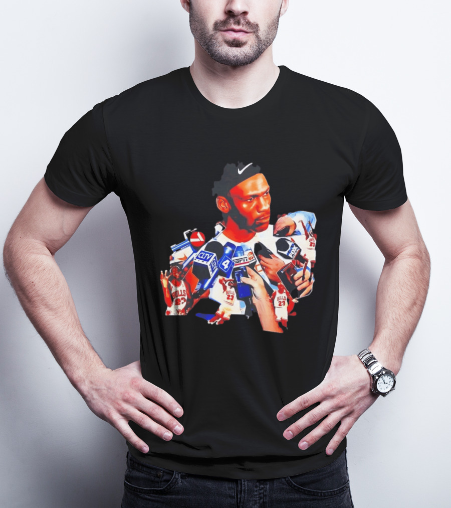 Michael Jordan Press Conference CLTV ESPN FOX Bulls T-Shirt
