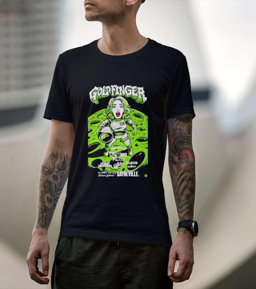 Goldfinger Mustard Plug The Planet Smashers Catbite Millington Skanksgiving Sayreville Alien Space Scene T-Shirt