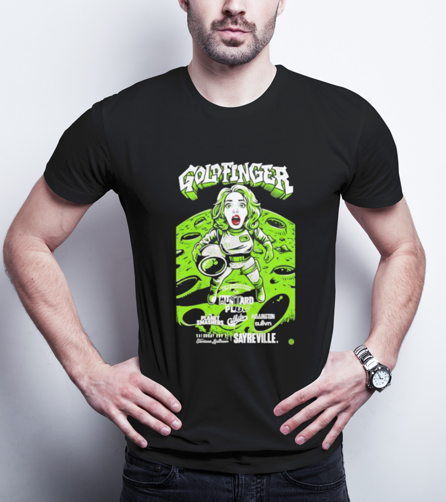 Goldfinger Mustard Plug The Planet Smashers Catbite Millington Skanksgiving Sayreville Alien Space Scene T-Shirt