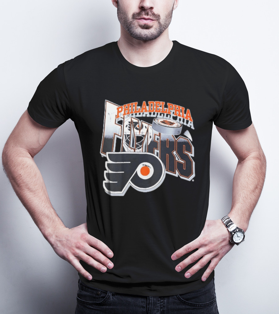 Philadelphia Flyers Goalie Mask Hockey Puck NHL Team T-Shirt