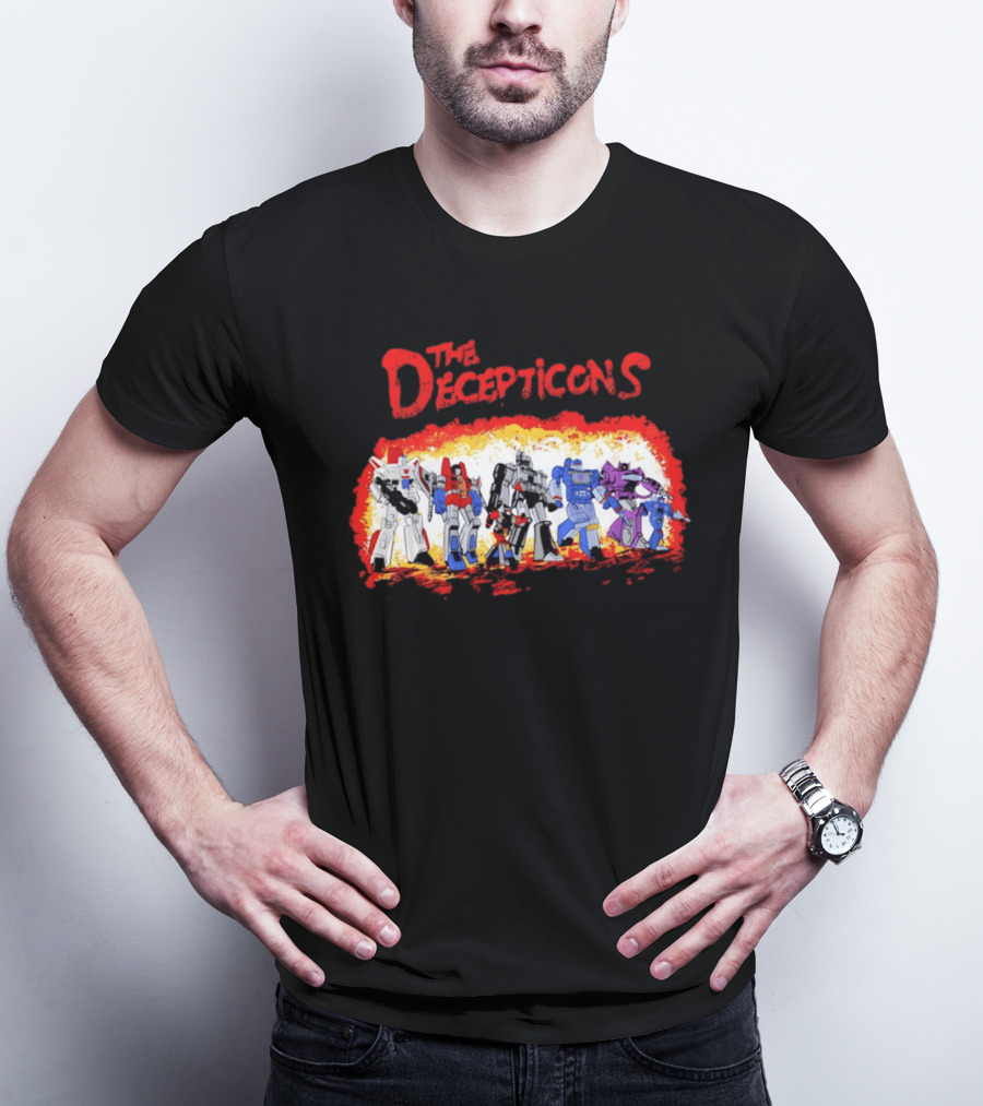 The Decepticons Transformers Group Distressed Vintage Look T-Shirt